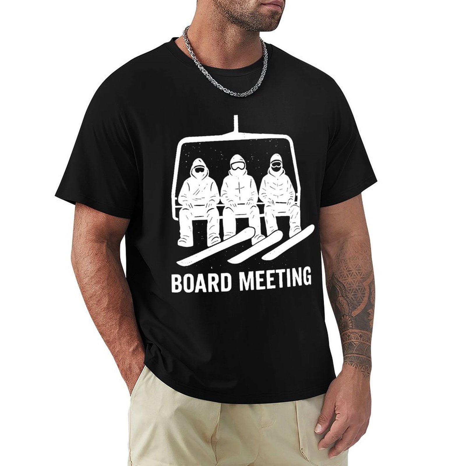 Board Meeting Men's HD Print Classic Short Sleeve T-Shirts Black 3XL ...