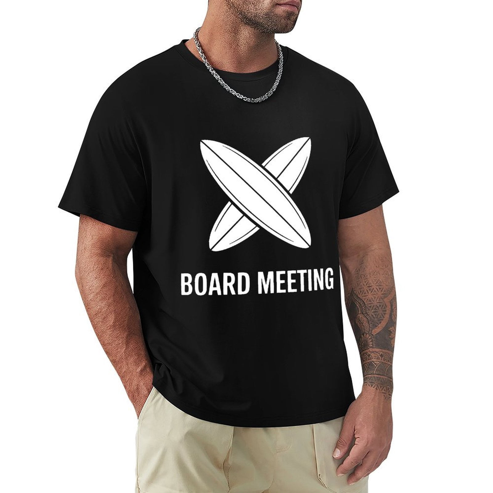 Board Meeting Men's HD Print Classic Short Sleeve T-Shirts Black L ...