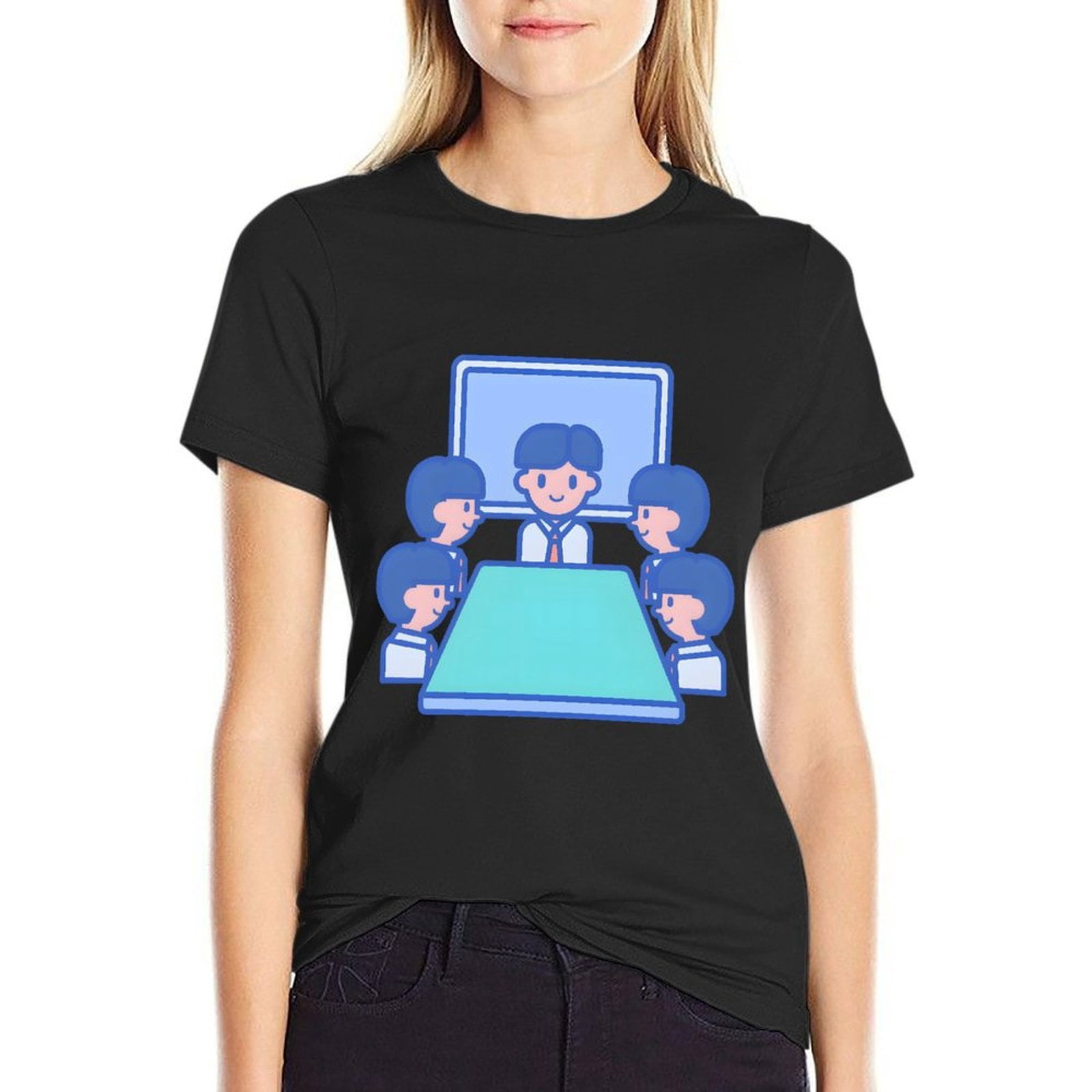 Board Meeting Women’s Cotton Short Sleeve T-Shirt HD Graphic Print ...