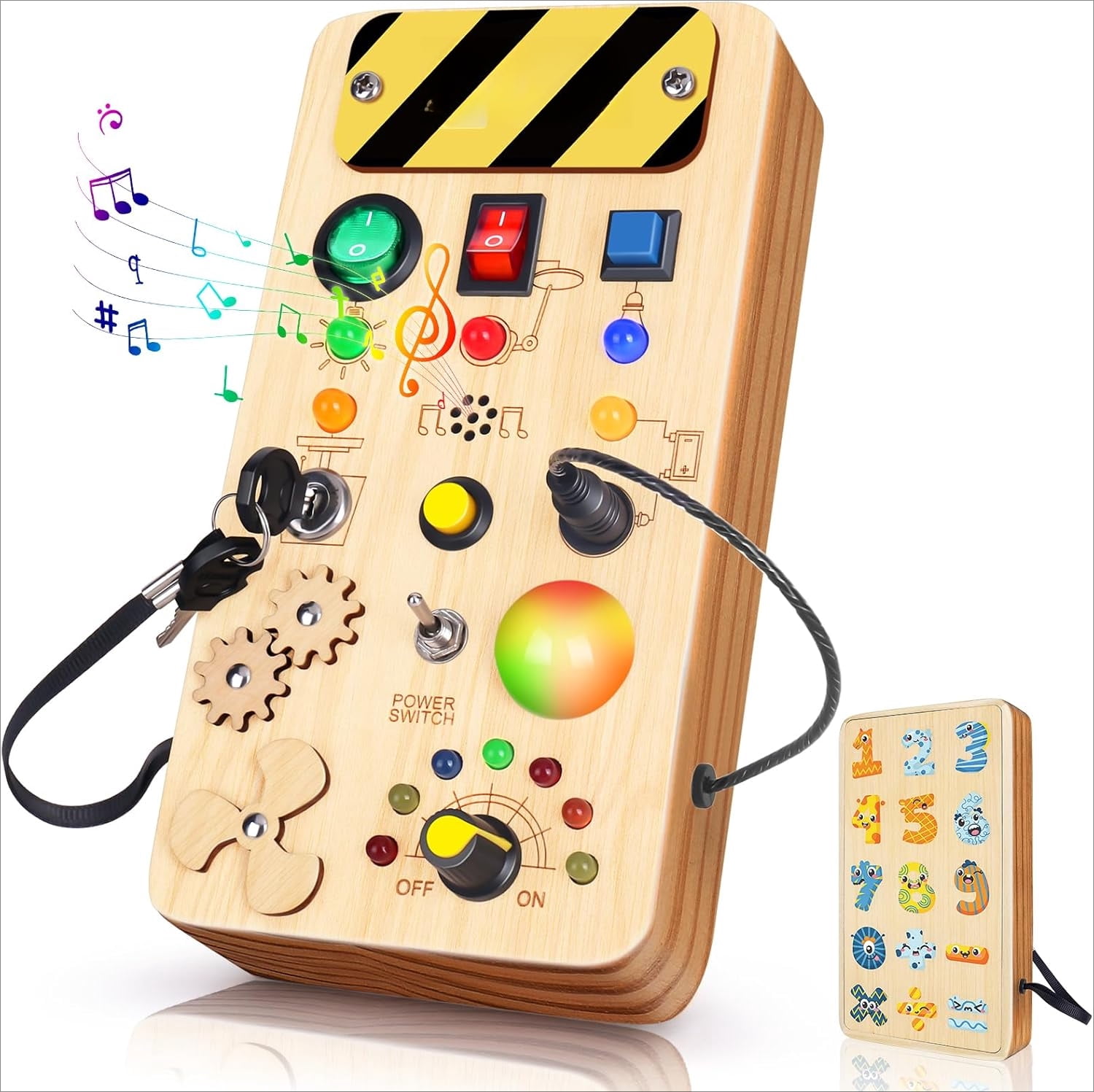 Board Montessori Toys for Toddler, Wooden Sensory Board Switch Toy with ...