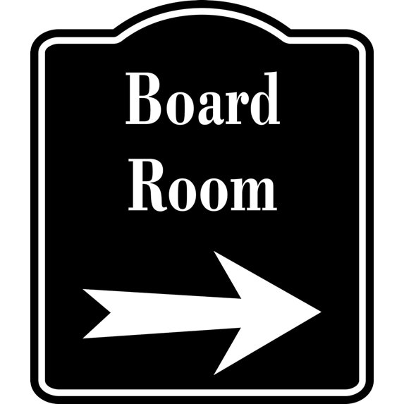 Board Room Right Arrow BLACK Aluminum Composite Sign, 15"x18" - Walmart.com