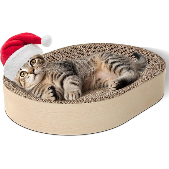Board - Scratcher Bed for Indoor Cats, Corrugated Cardboard Scratch Pad ...