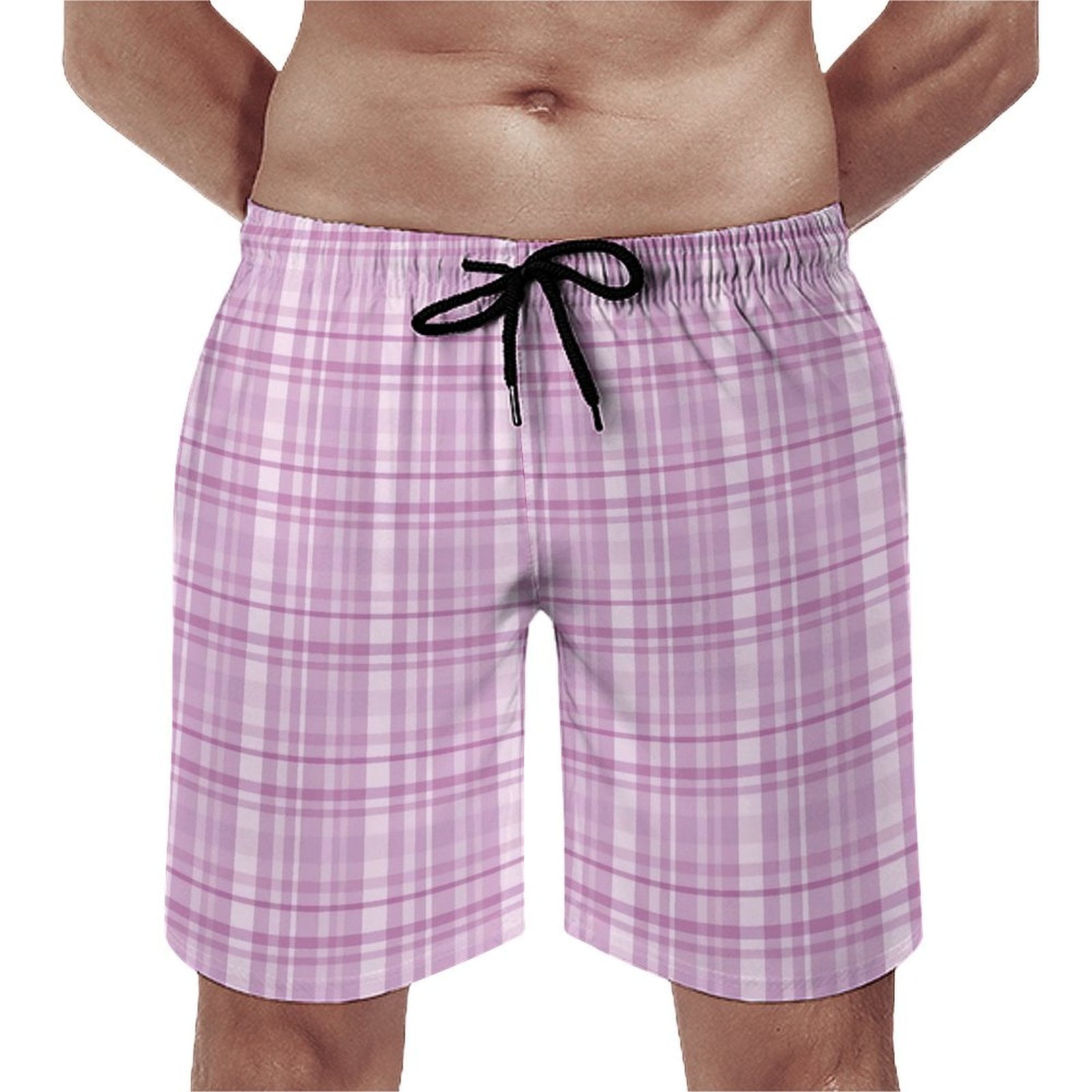 Board Shorts Blue Plaid Funny Beach Trunks Retro Checkerboard Men ...