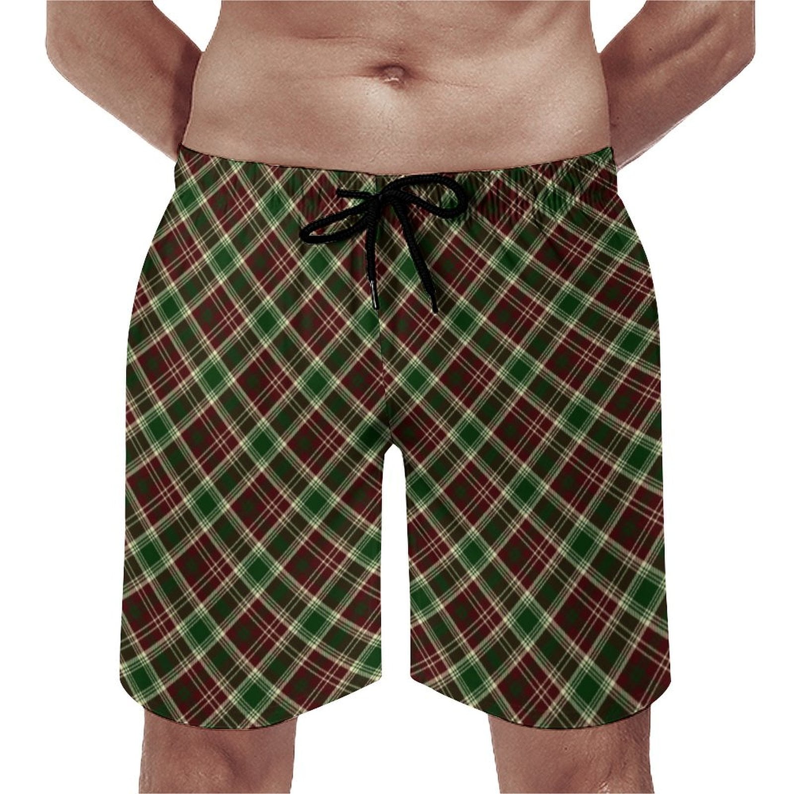 Board Shorts Blue Plaid Funny Beach Trunks Retro Checkerboard Men ...