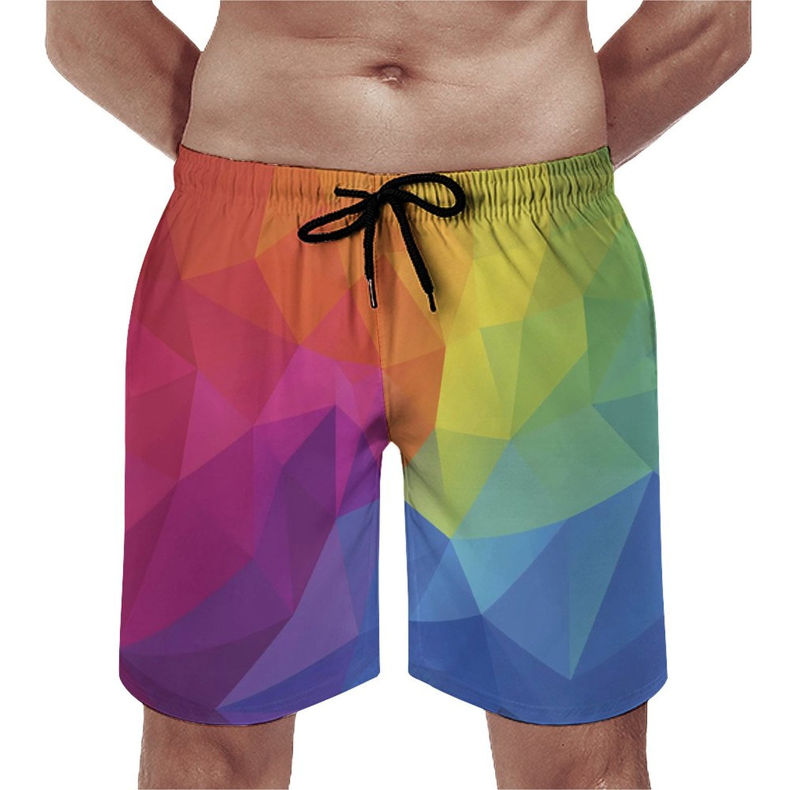 Board Shorts Bright Casual Swim Trunks Abstract Art Men Quick Dry ...
