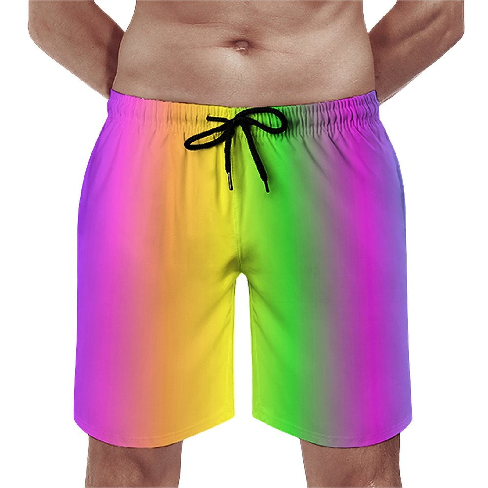 Board Shorts Bright Casual Swim Trunks Abstract Art Men Quick Dry ...