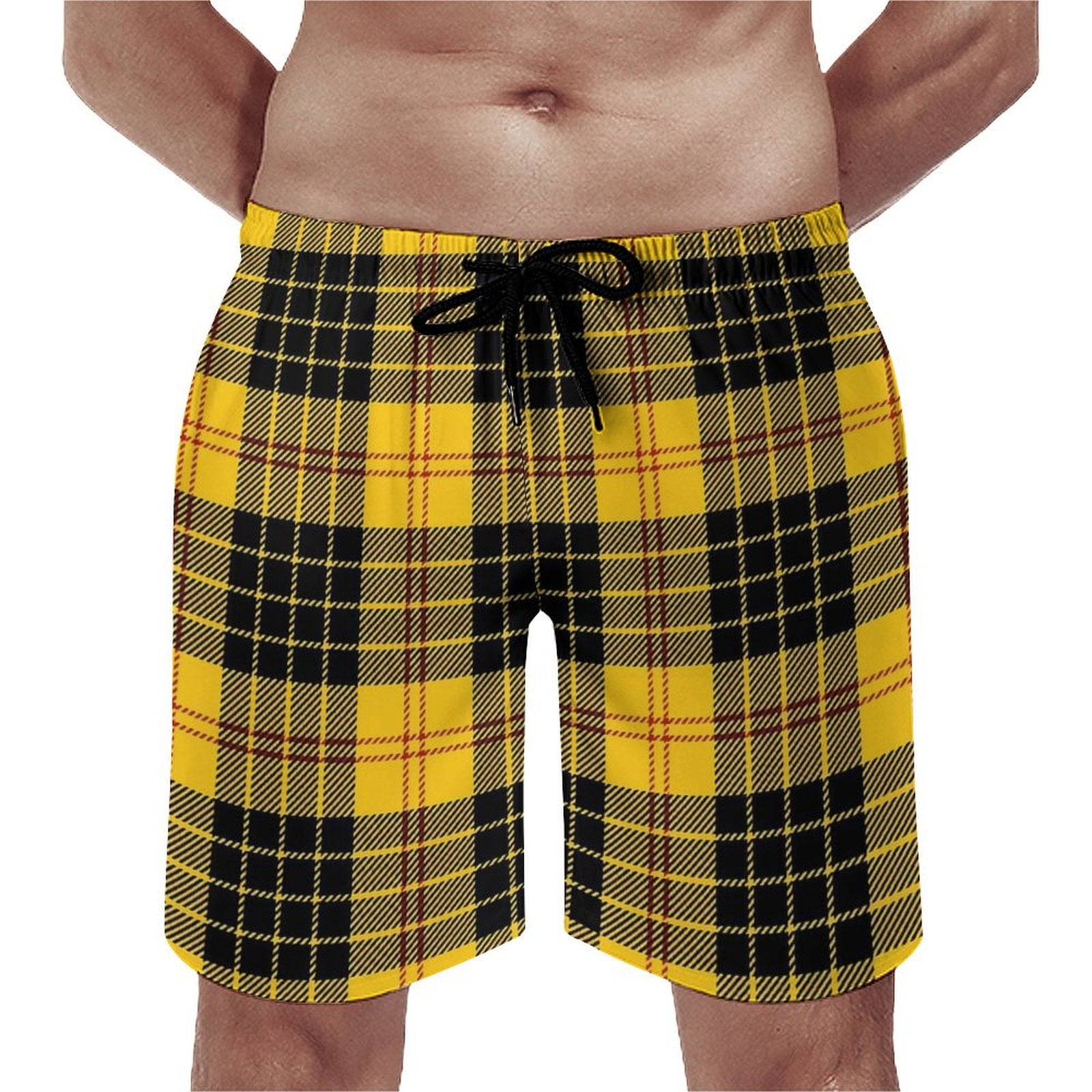 Board Shorts Classic Plaid Fashion Swim Trunks Blue And Green Males ...