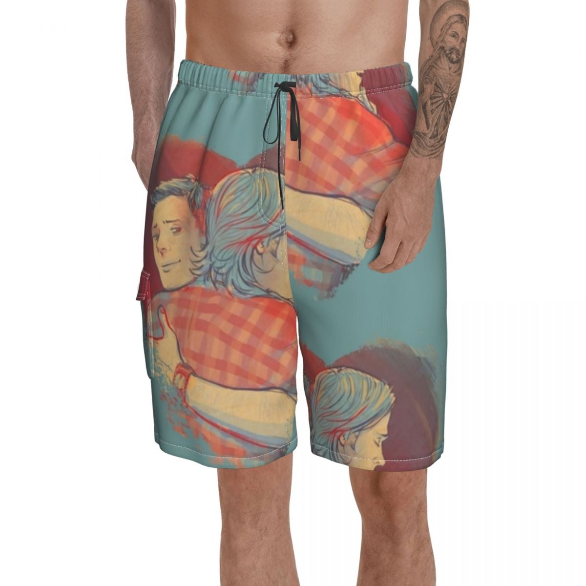 Board Shorts Men Beach Swimming Trunks Polyester Funny Swim Trunks ...