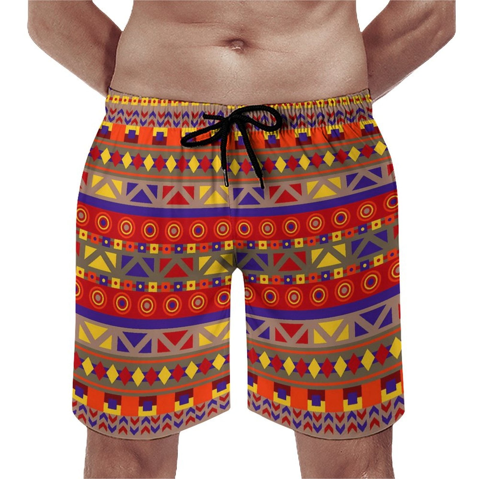 Board Shorts Tribal Vintage Ethnic Retro Beach Trunks Patchwrok Print ...
