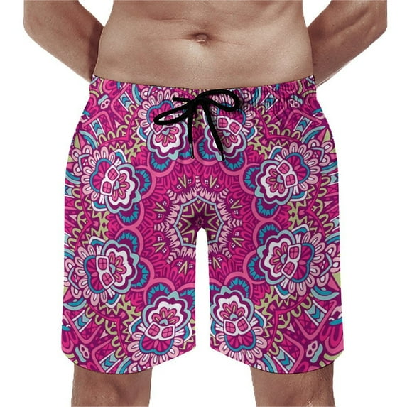 Board Shorts Vintage Ethnic Tribal Retro Swimming Trunks Retro Floral ...
