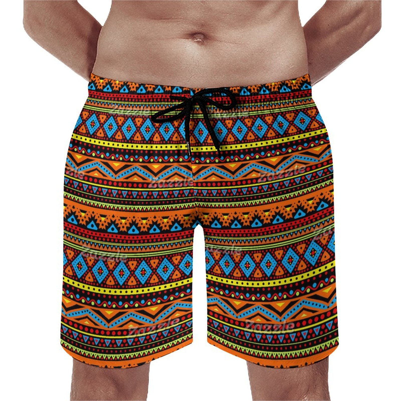 Board Shorts Vintage Ethnic Tribal Retro Swimming Trunks Retro Floral ...