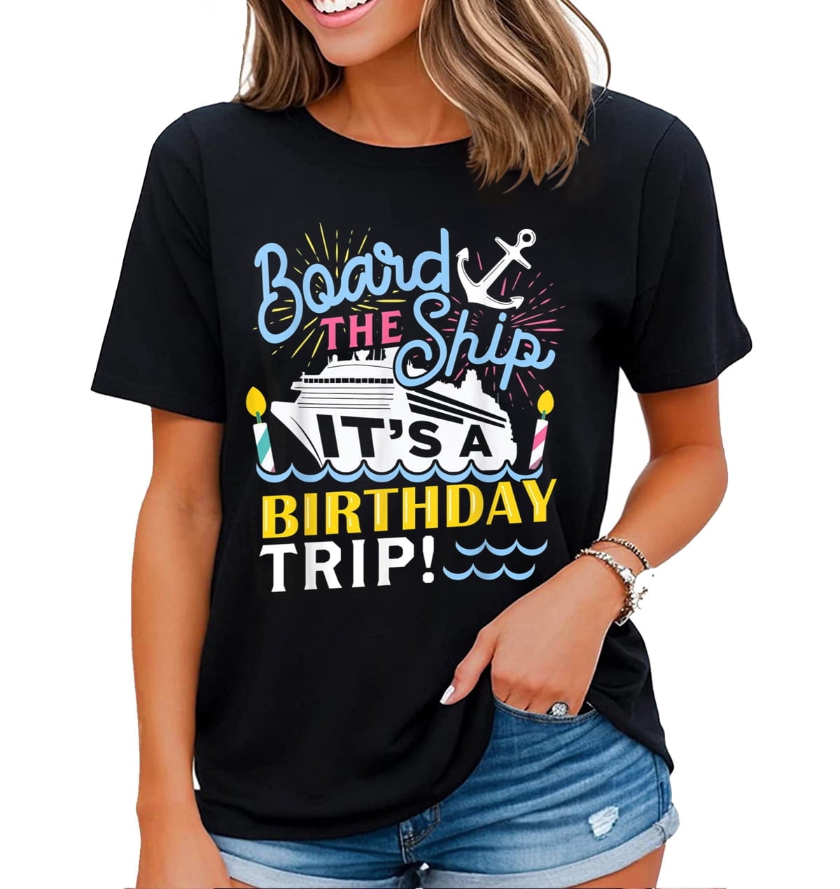 Board The Ship It's A Birthday Trip Cruise Vacation Women's Short ...