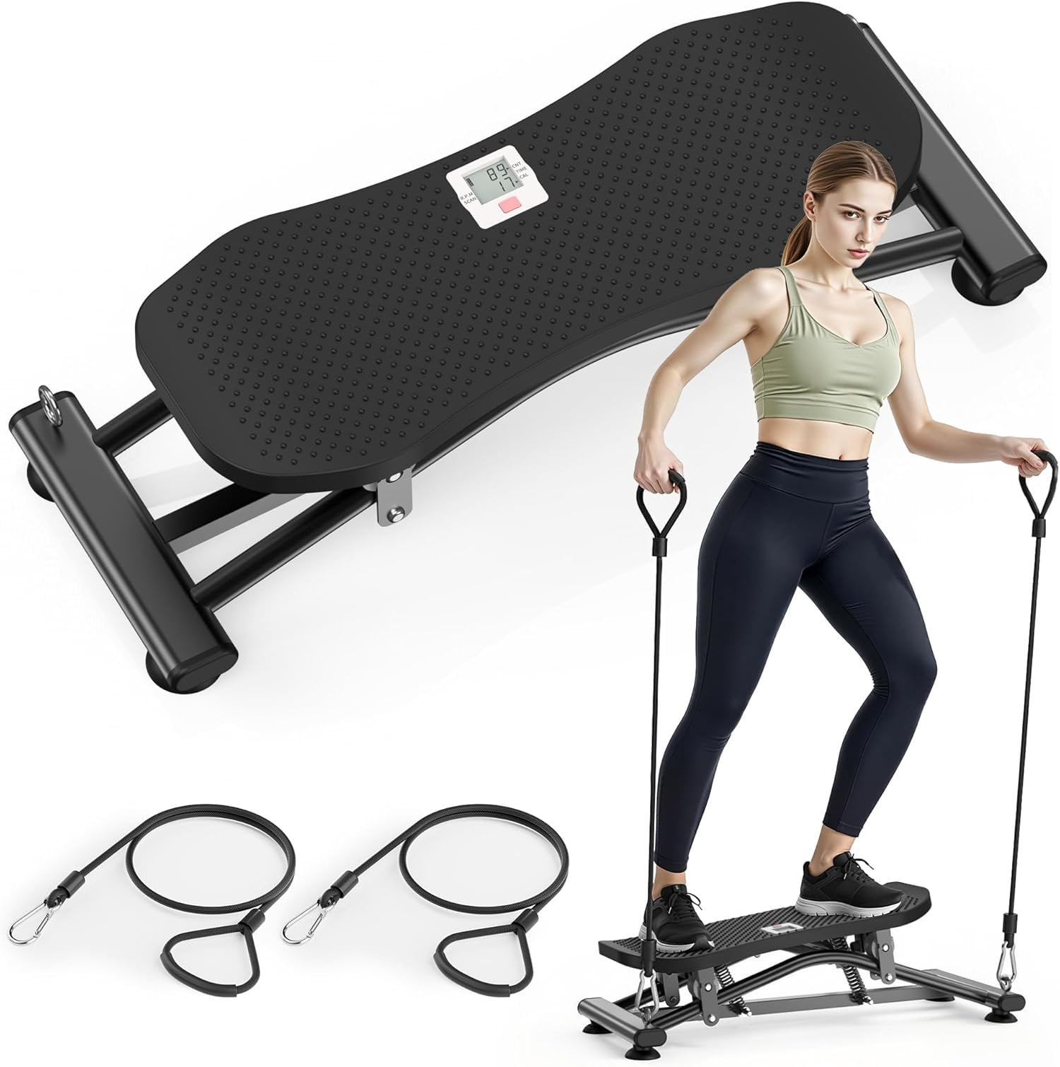 Board with Resistance Bands, Versatile Rocking Stepper, Wobble Board ...