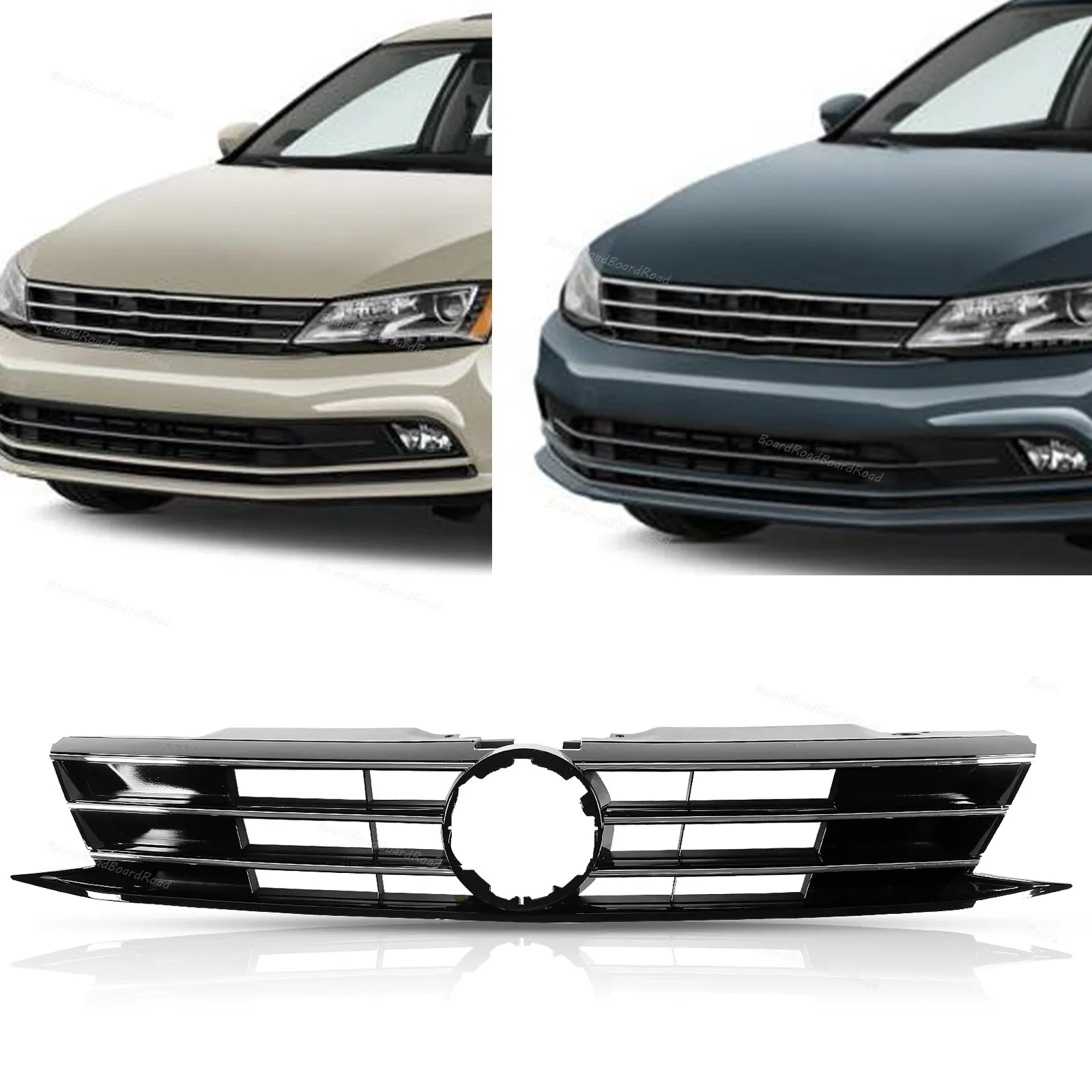 BoardRoad Fit For 2015-2018 VW Volkswagen Jetta Plastic Bumper Chrome ...