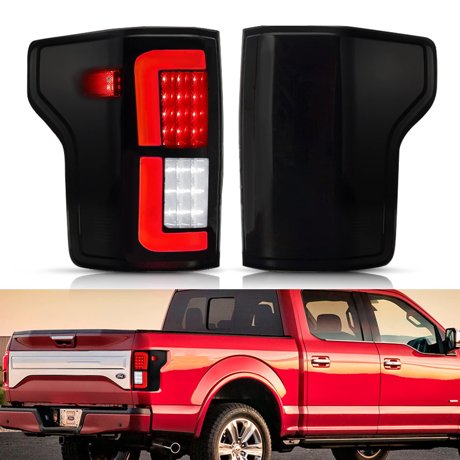 BoardRoad Rear Tail Lights CM31 Fit for 2015-2020 Ford F150 Full LED ...