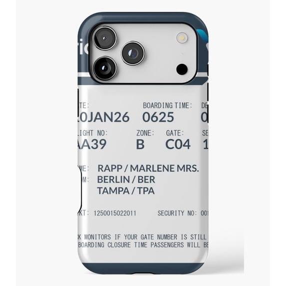 Boarding Pass 5748x5748 RMM M2474, Protective Case for iPhone 17 16 15 ...