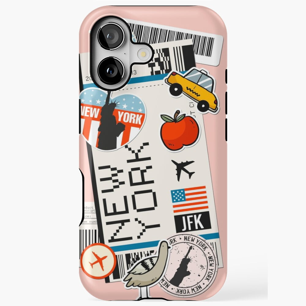 Boarding Pass New York Protective Case for iPhone 11 12 13 14 15 16 17 ...