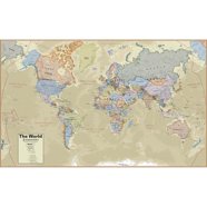 50" x 32" RMC Signature Edition World Wall Map - Laminated - Walmart.com