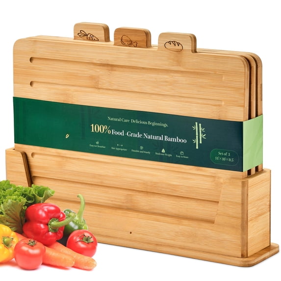Boards For Kitchen Set Of 3 Large 14'' X 10'' With Holder Wooden Board ...