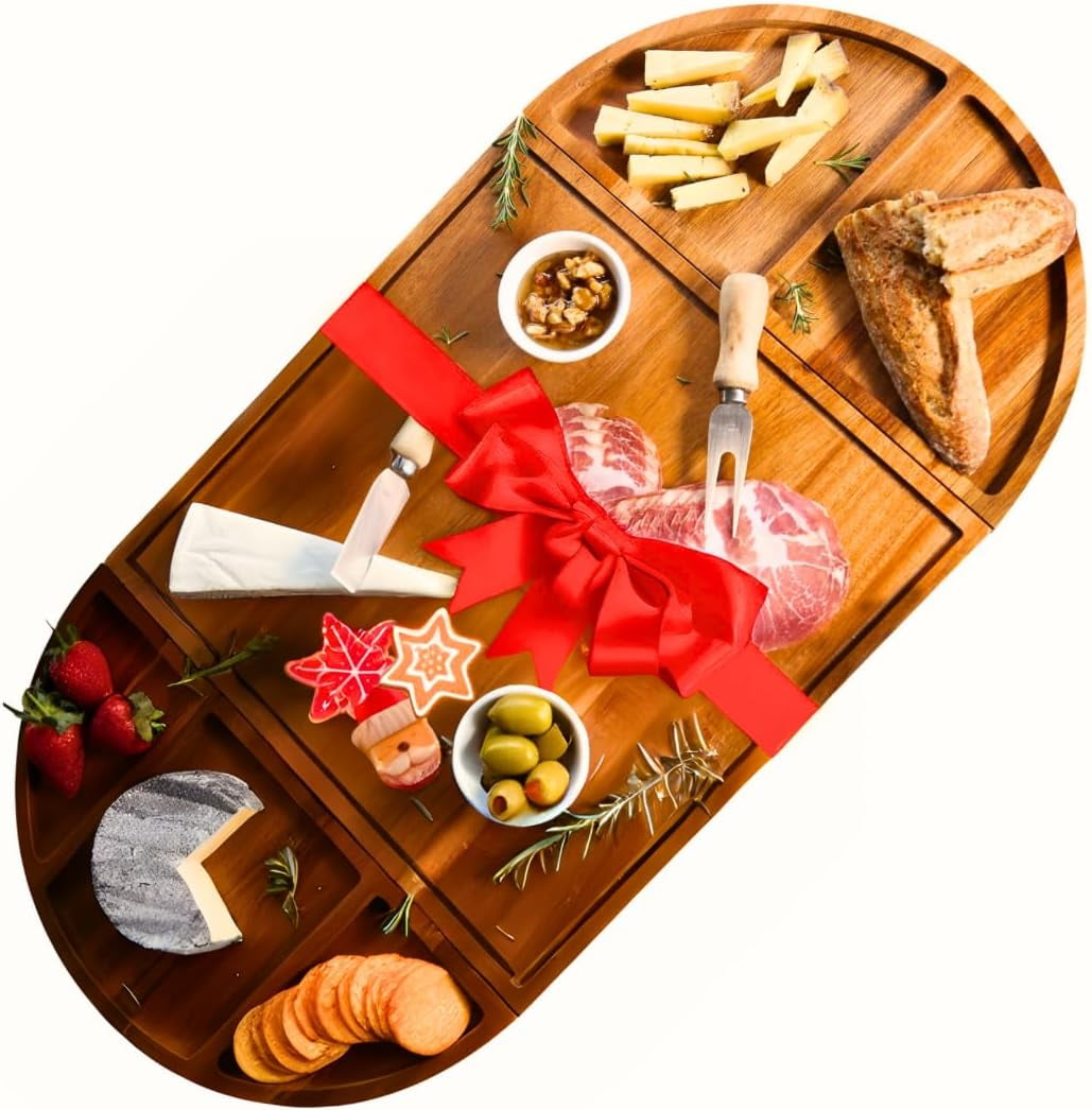 Boards Large & Cheese Board - 3 Part Unique Long & Round Magnetic Board ...