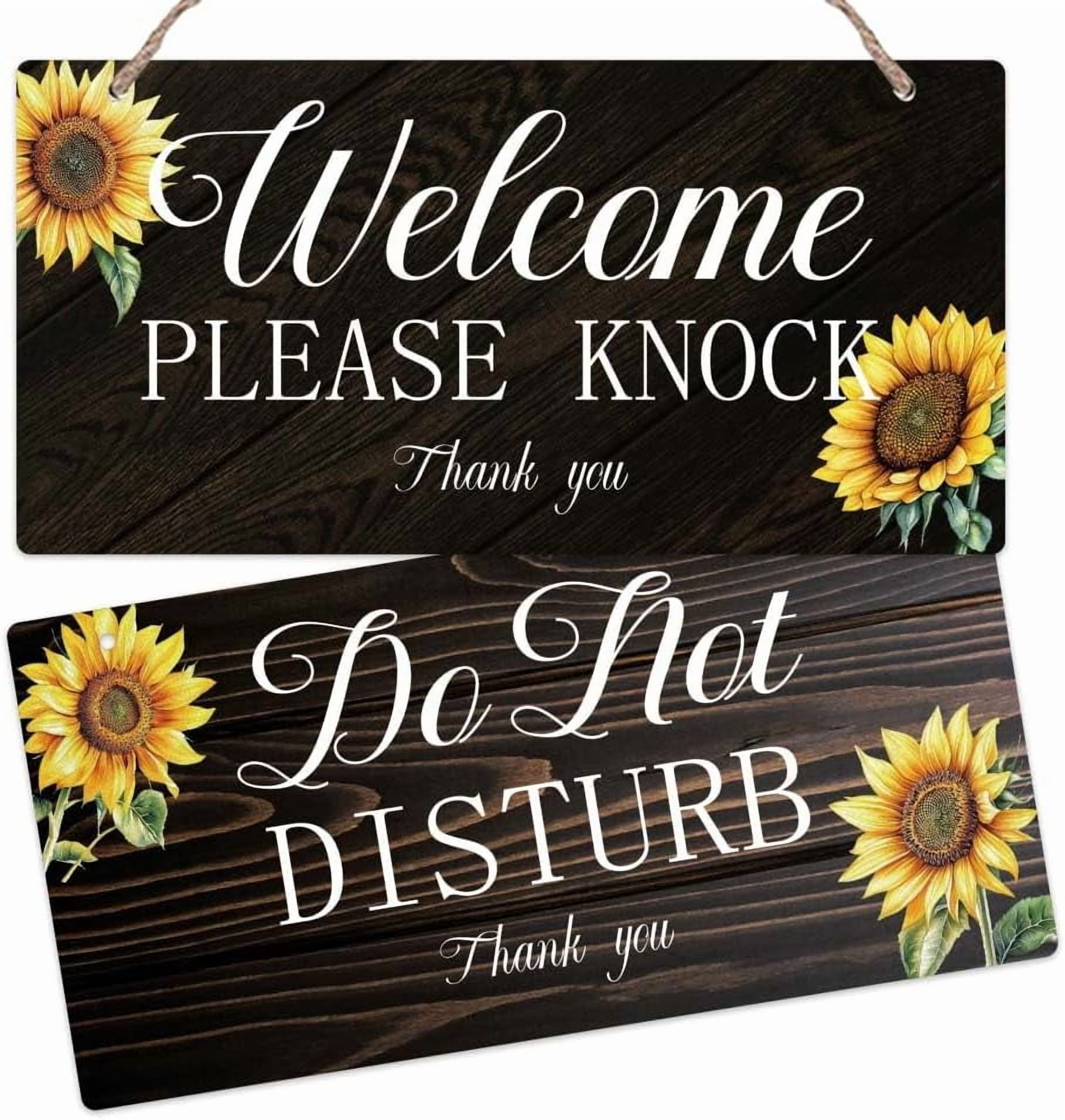 Boards Sunflowers PVC Signs Welcome Wall Decorative Hanging Plaque Do ...