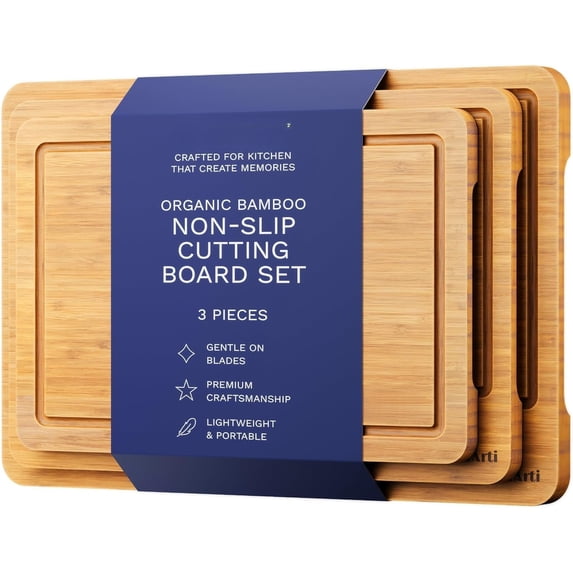 Boards for Kitchen - Set of 3 Non- Board with Non-Slip Design - Durable ...