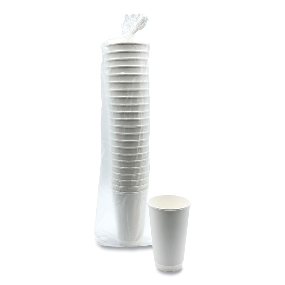 Boardwalk 16 oz Double Walled Hot Cup, White - 500 per Case - Walmart.com