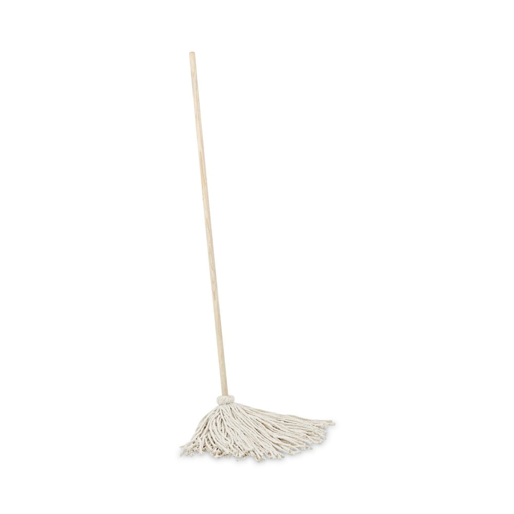 16 oz. Cotton Head Deck Mop with 48 in. Oak Wood Handle - White (6 ...