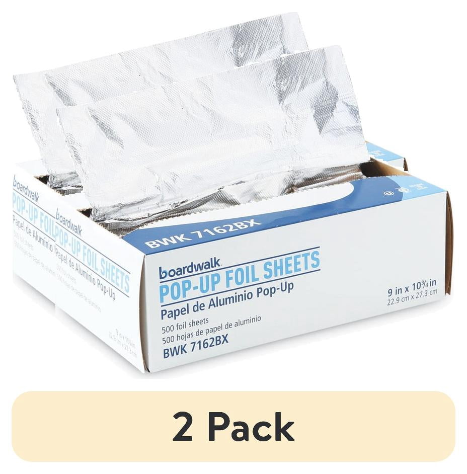 (2 pack) Boardwalk Standard Aluminum Foil Pop-Up Sheets, 63 Gauge, 9 x ...