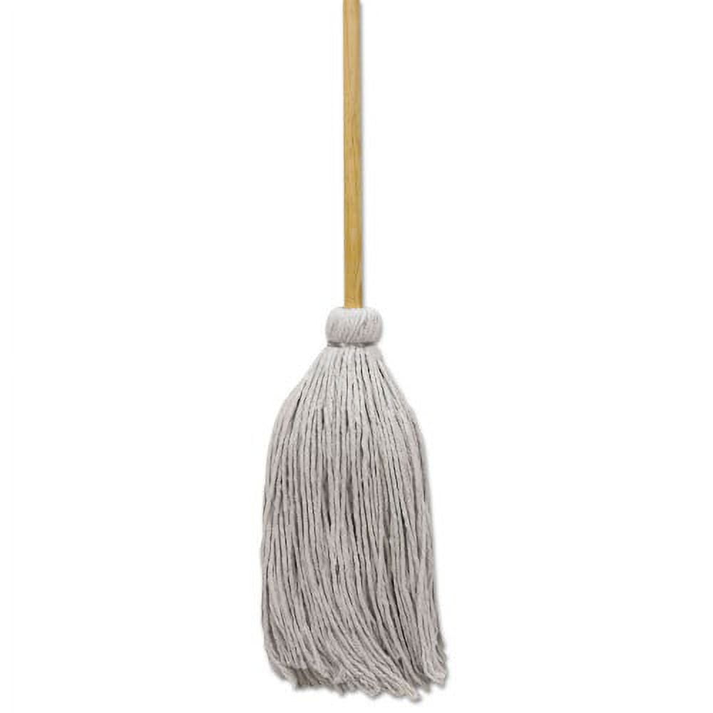 Boardwalk Cotton Deck Mop, #32 White Cotton Head, 50" Wood Handle, 6 ...