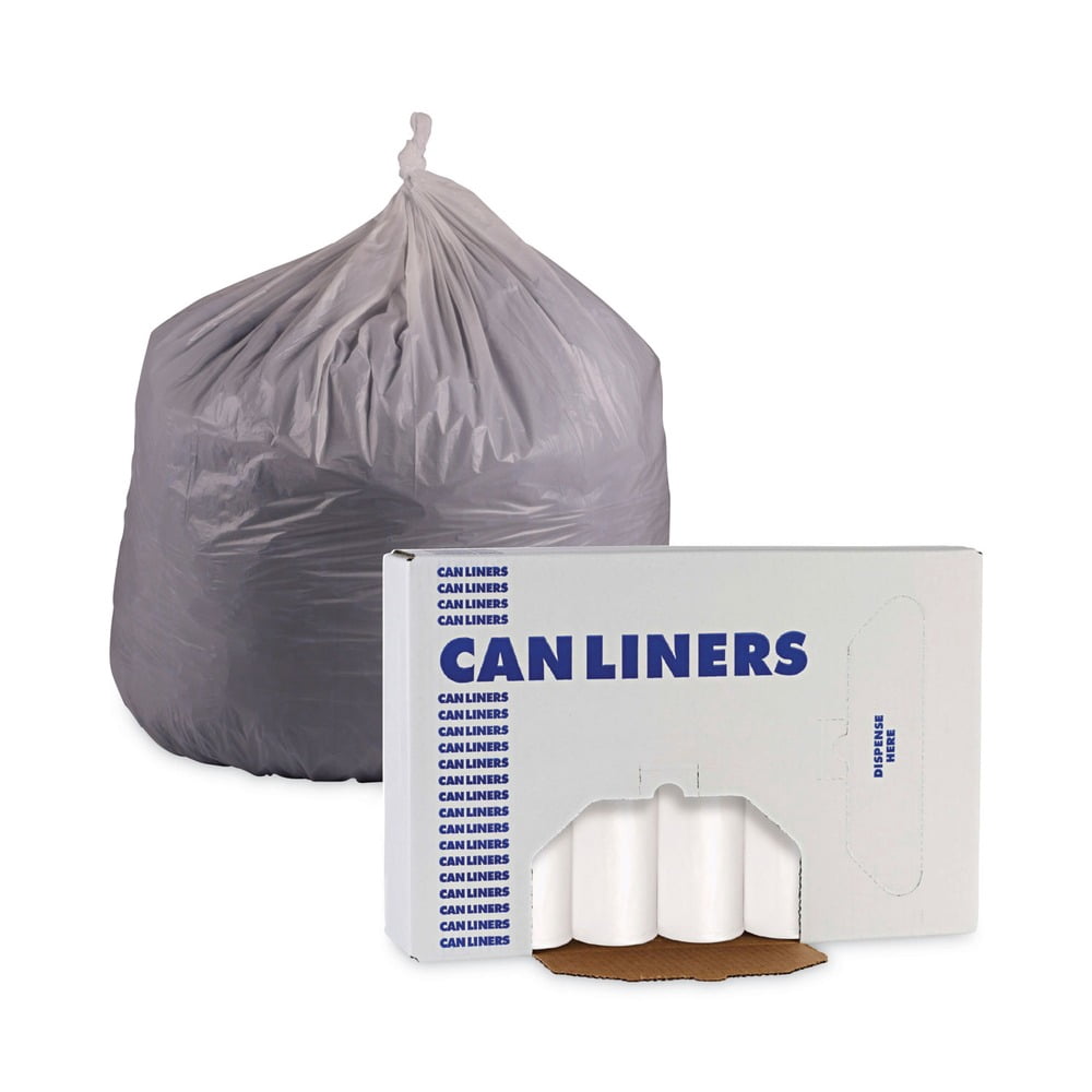 55 Gallon 0.63 mil 38 in. x 58 in. Repro Low-Density Can Liners - White ...