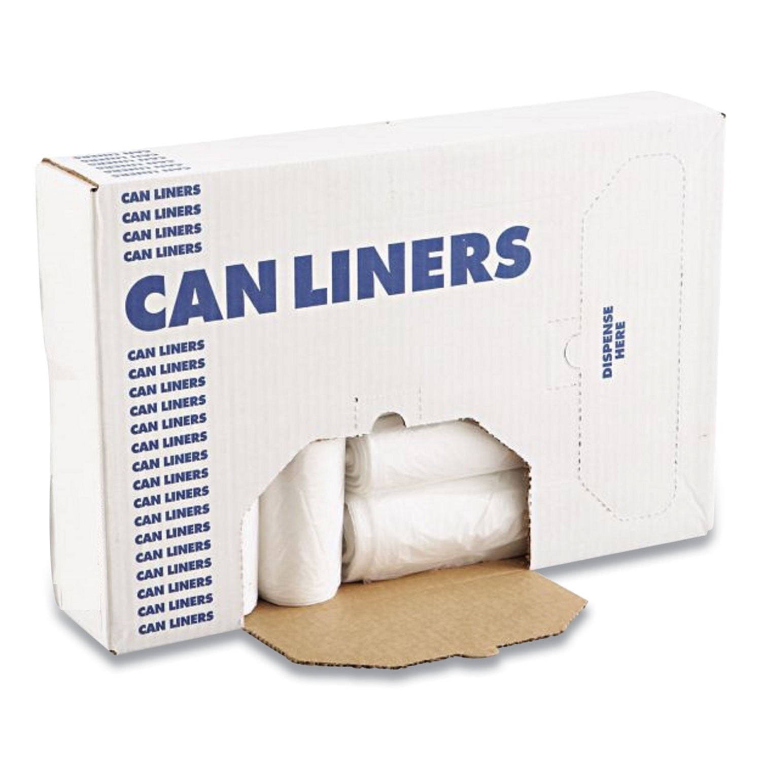 Boardwalk® High Density Industrial Can Liners Coreless Rolls, 45 Gal ...