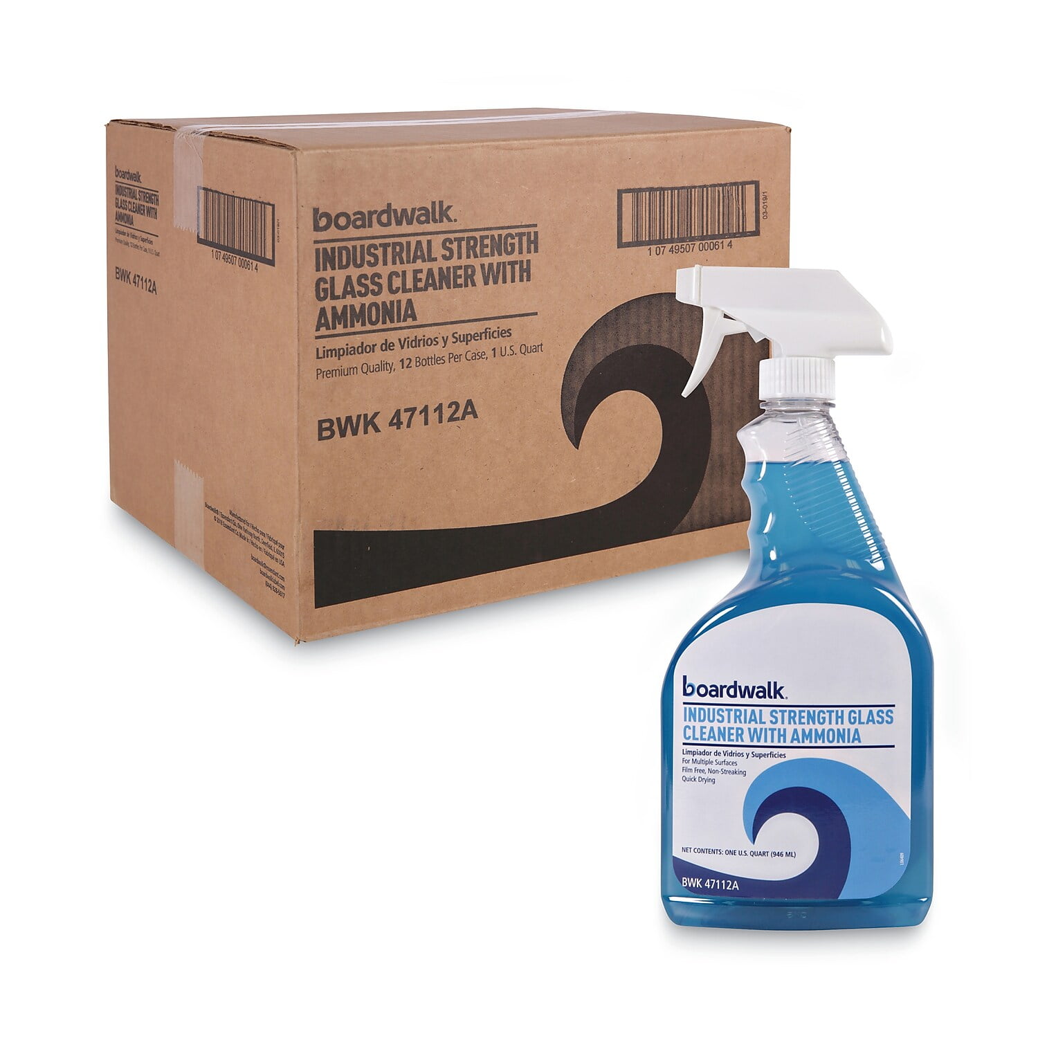 Boardwalk Industrial Strength Glass Cleaner with Ammonia 32 oz Trigger ...