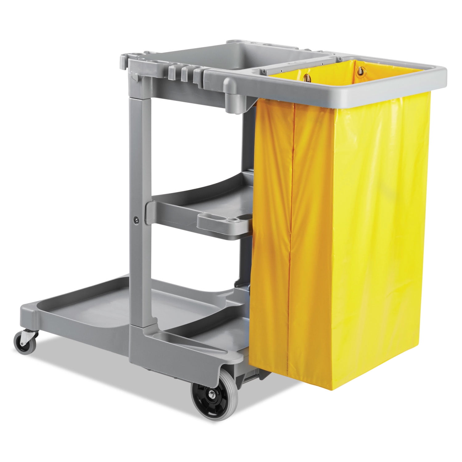 Boardwalk Janitor's Cart, Three-shelf, 22w X 44d X 38h, Gray - Walmart.com