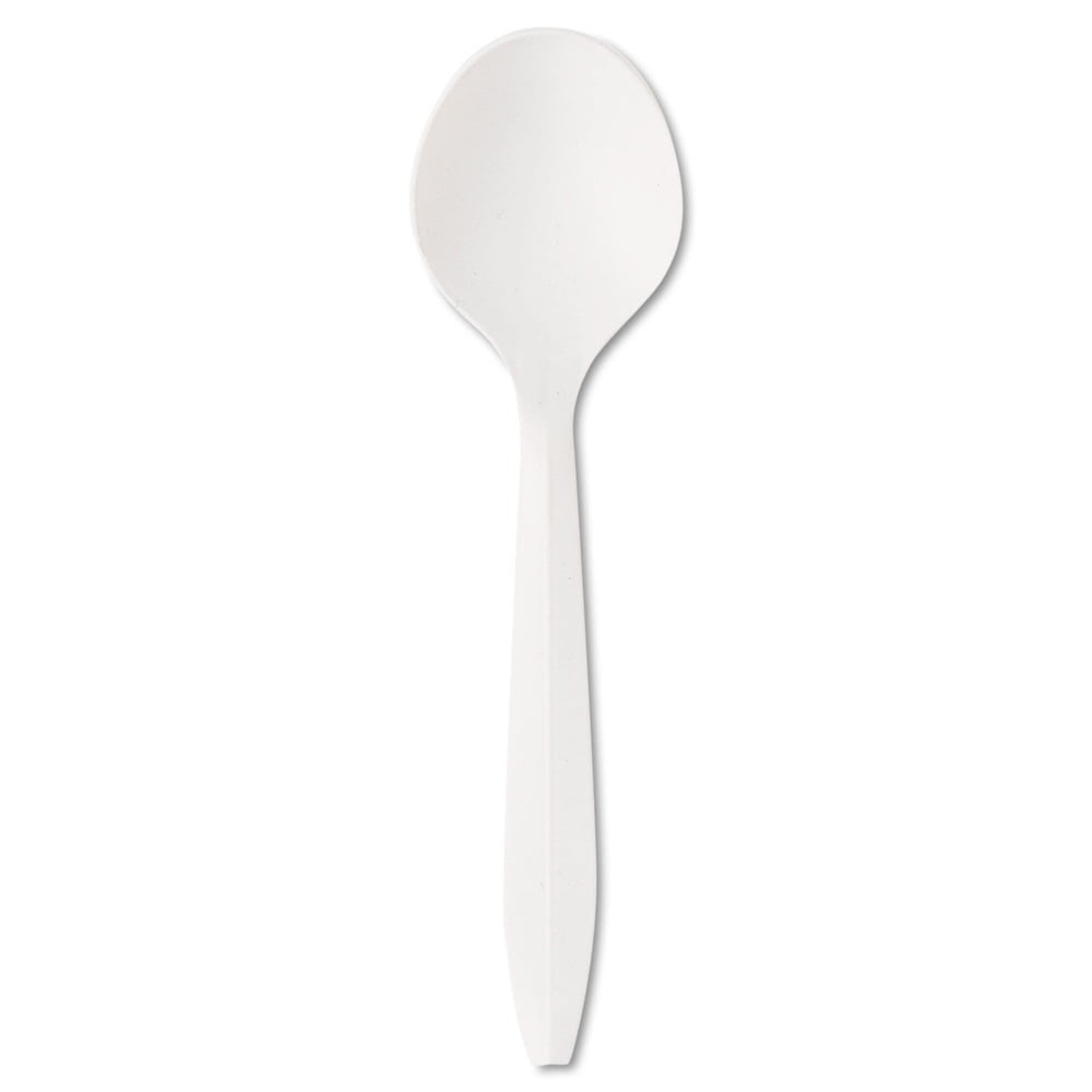 Boardwalk BWKSOUPSPOON Mediumweight Polystyrene Soup Spoon - White ...