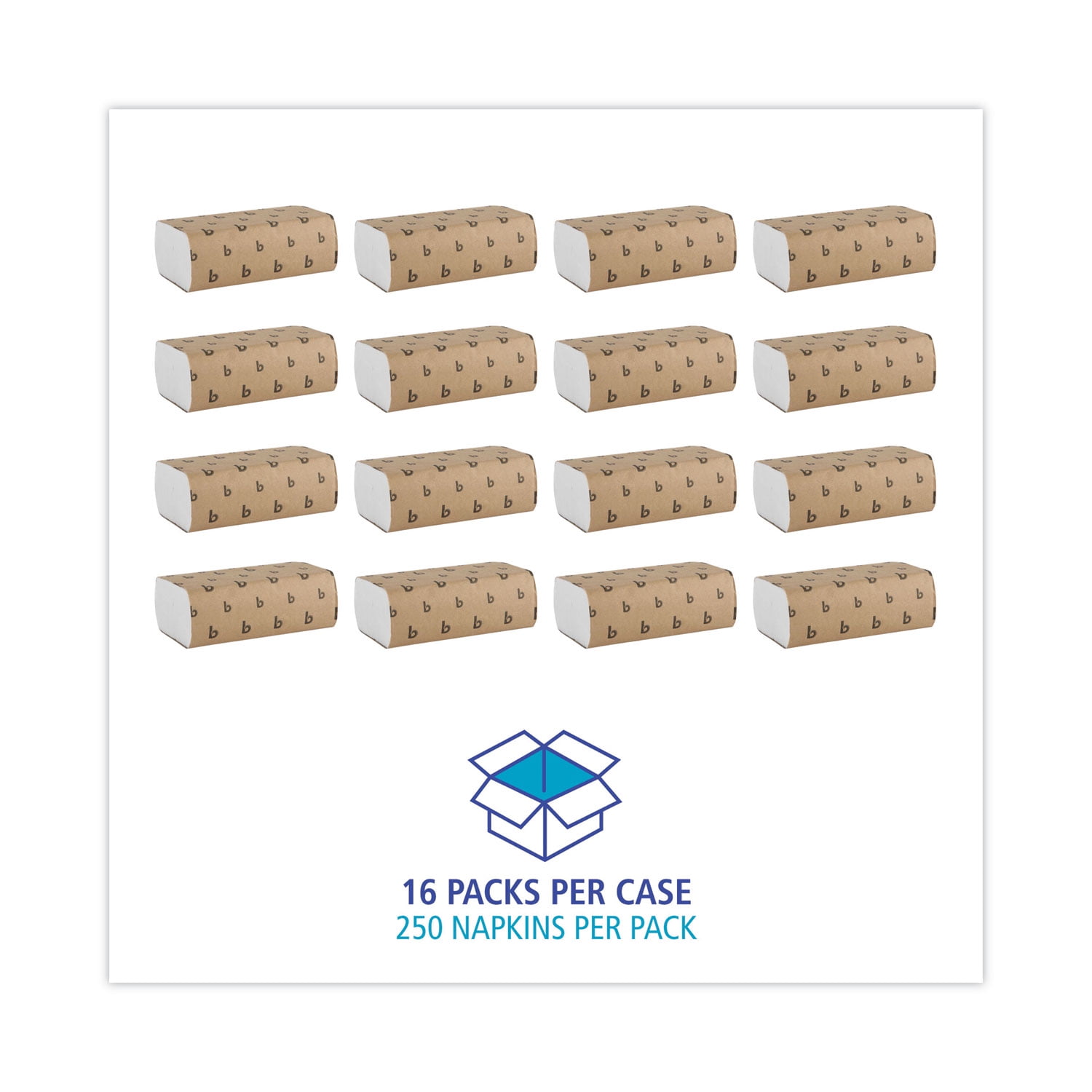 Boardwalk Multifold Commercial Paper Towels, 1-Ply, 16 Packs, 250 ...