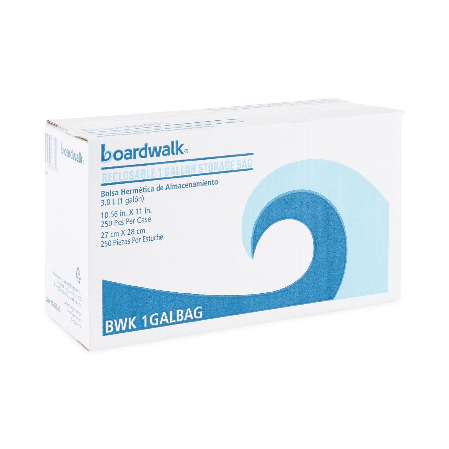 Boardwalk Reclosable Food Storage Bags, 1 gal, 1.75 mil, 10.5" x 11 ...