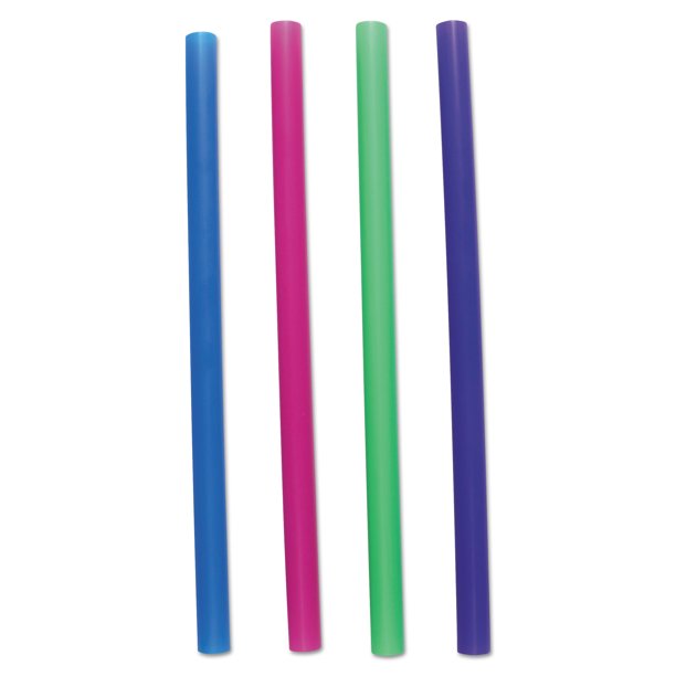 Boardwalk Unwrapped Colossal Straws, 8 1/2", Blue, Green, Pink, Purple ...