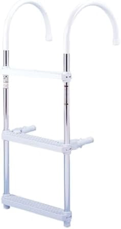 Boat Aluminum 3 Step Ladder – Folding Gunwale Hook Design, 11" Wide ...
