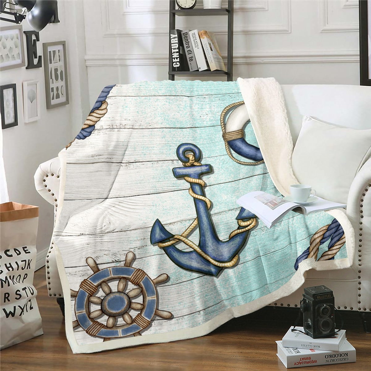 Boat Anchor 40"x50" Throw Blanket for Boys,Steering Wheel Fleece ...