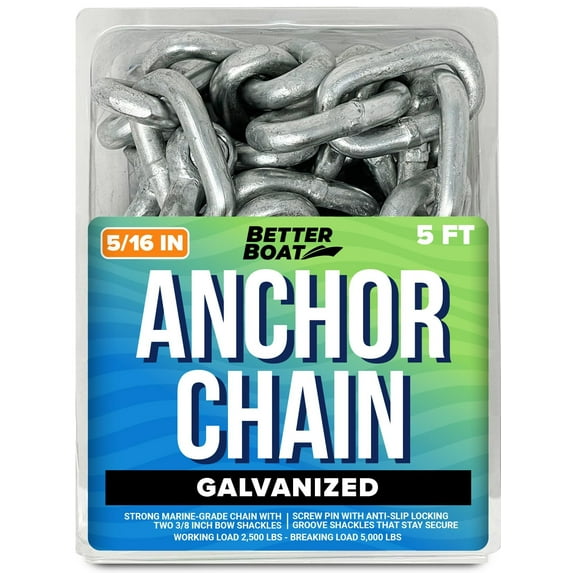 Boat Anchor Chain 5 Foot 5/16"Galvanized Steel Anchor Chain - Walmart.com