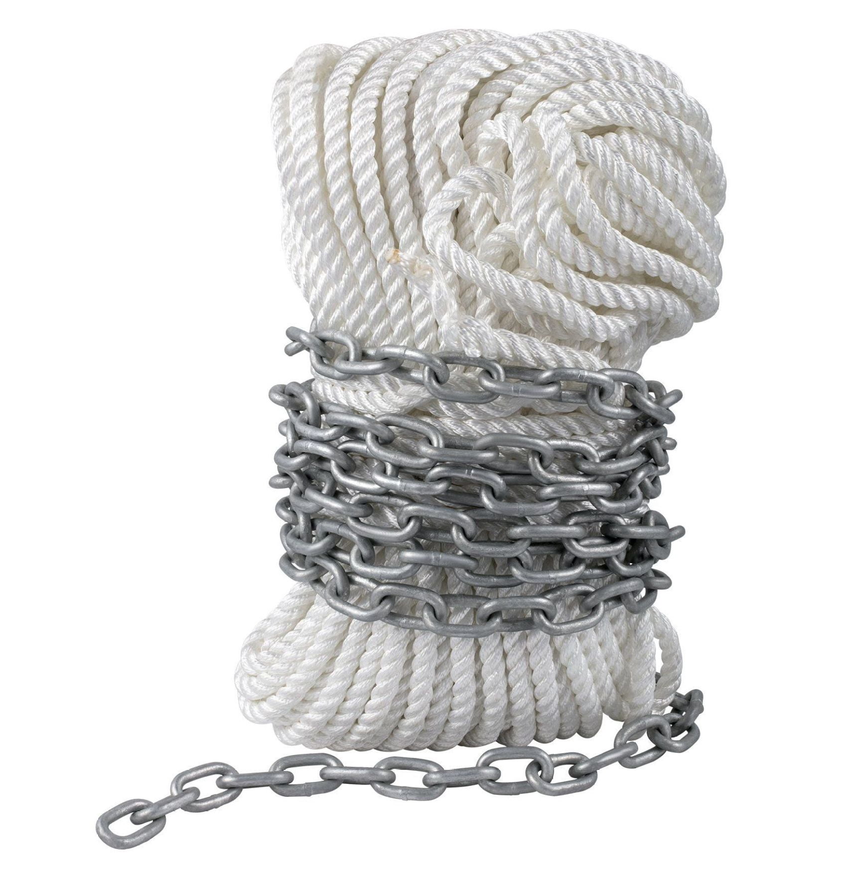 Boat Anchor Chain Kit, 15ft x 5/16" Anchor Chain & 200ft Nylon Rope, 2 ...