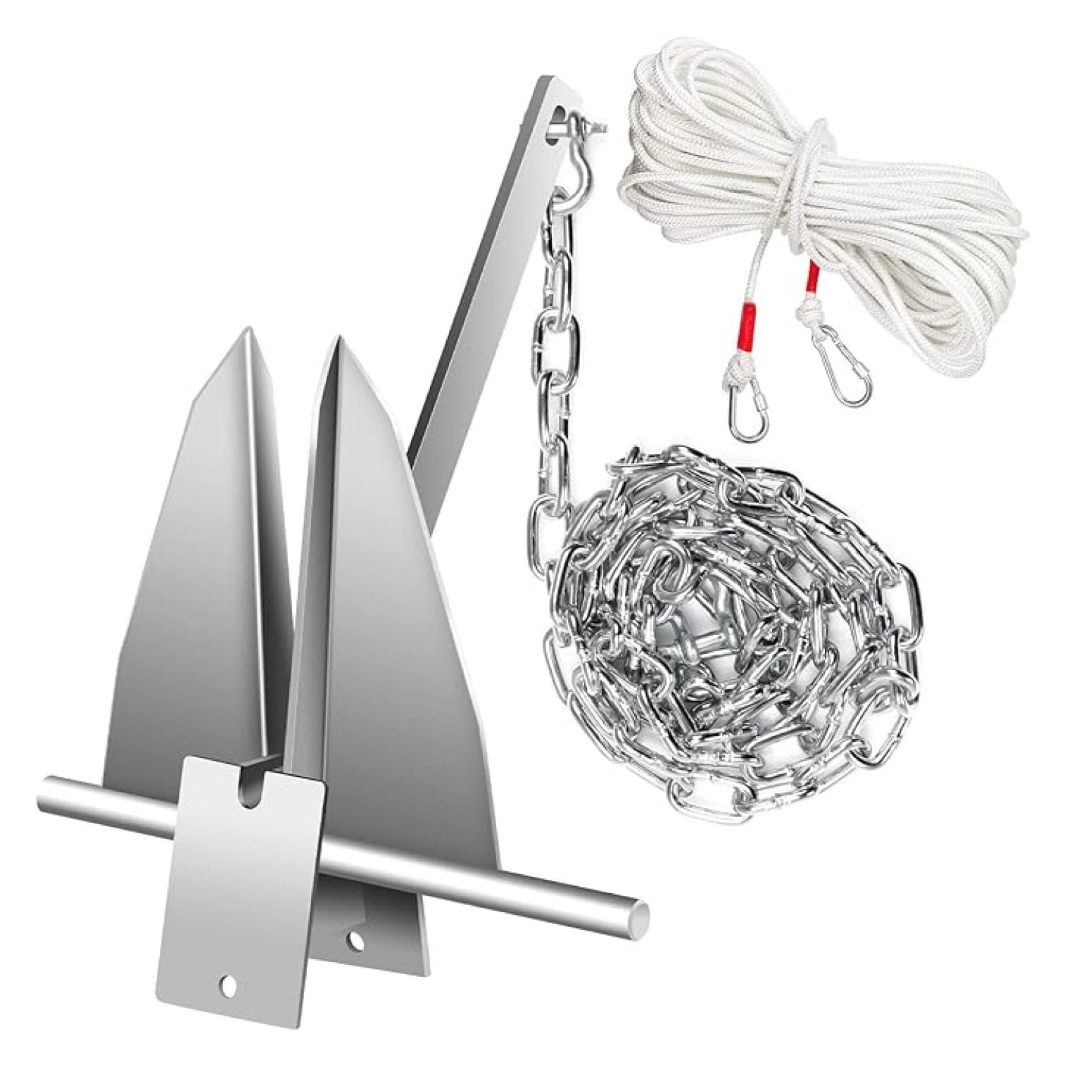 Boat Anchor Kit, 8.5Lb Style Anchor, Galvanized Steel Hot Dipped Anchor ...