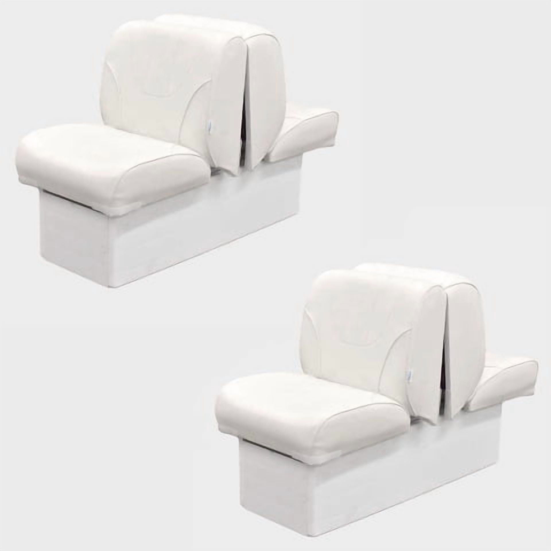 Boat Back-to-Back Lounge Seats B2B-DELX-10-WHIT | White 10 Inch (Pair ...