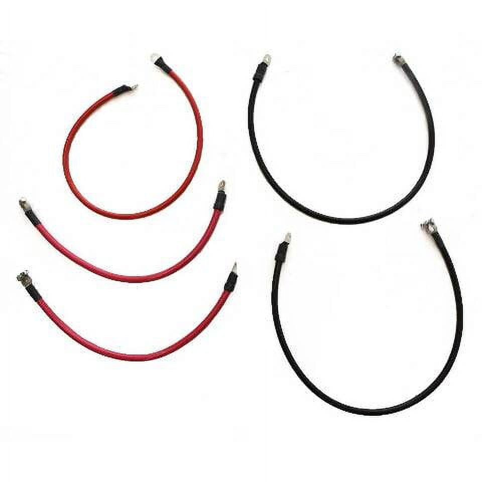 Boat Battery Cables | 2/0 AWG SAE Gauge Red Black (Set of 5) - Walmart.com
