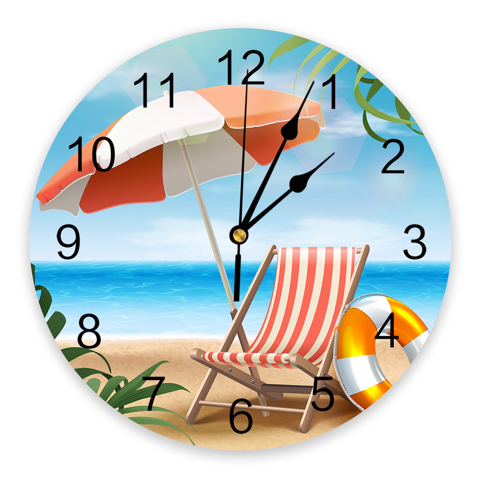 Boat Beach Sea Wall Clock Modern Design Living Room ration Kitchen ...
