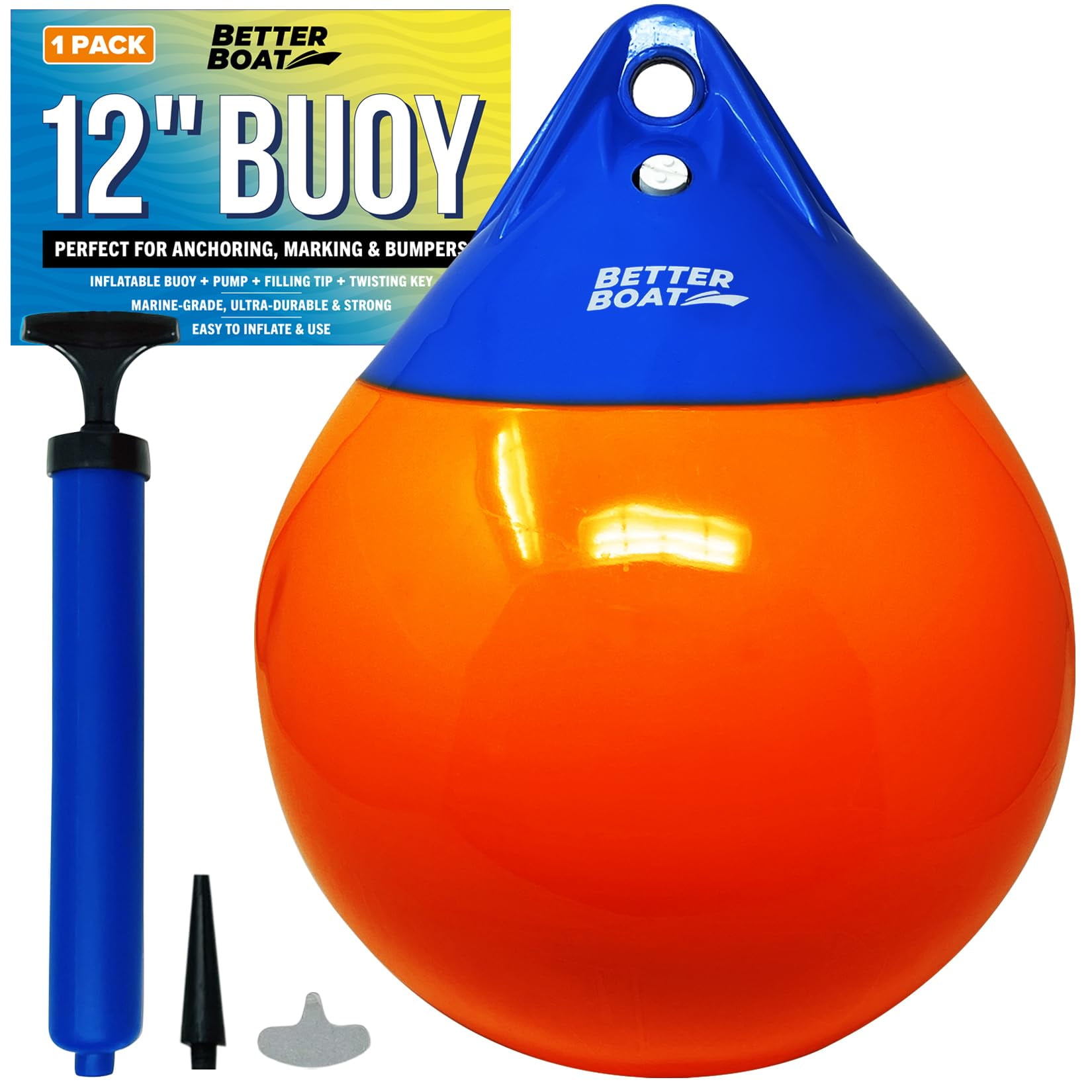 Boat Buoy Float, 12" Round, Small Mooring Buoy Ball, Anchor Ball, Dock ...