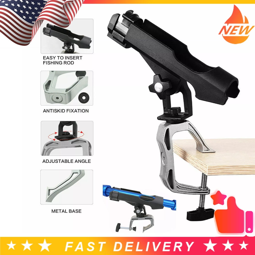 Boat & Canoe Fishing Rod Holder - 360° Adjustable, Folding, Heavy-Duty ...