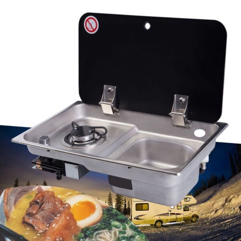 Boat Caravan RV Camper 1-Burner LPG Gas Stove Hob With Sink Combo ...