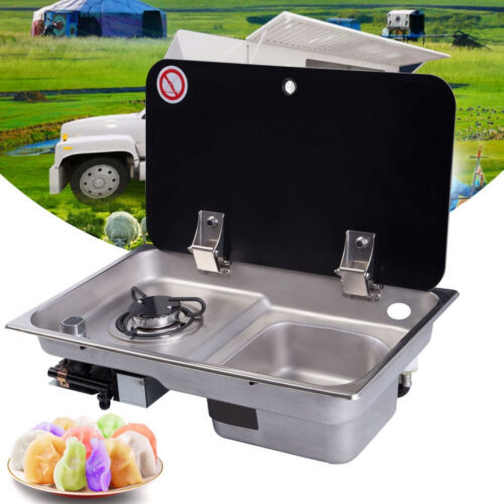 Boat Caravan RV Camper 1-Burner LPG Gas Stove Hob With Sink Combo ...